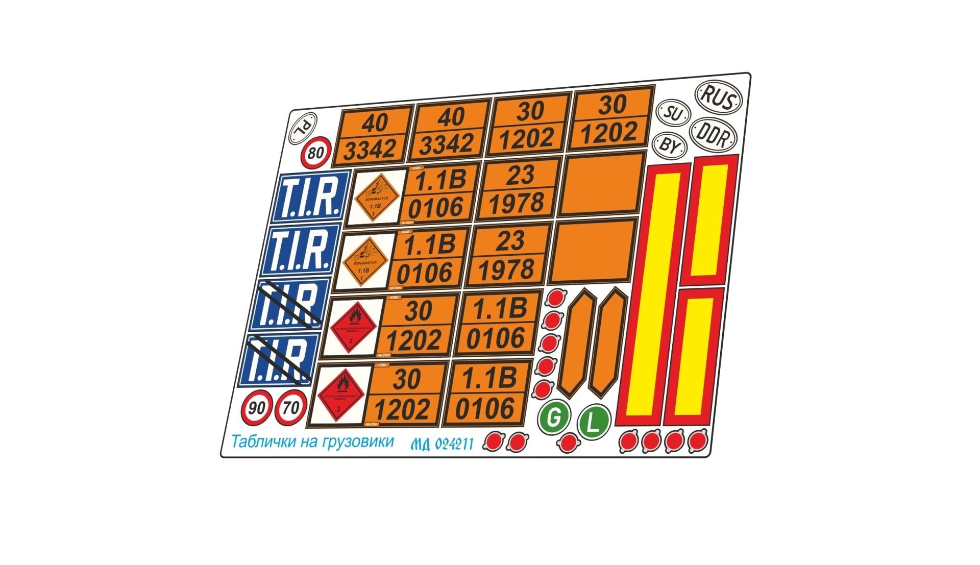 Truck nameplates (identification & dangerous goods signs) 1/24 / Imodeller