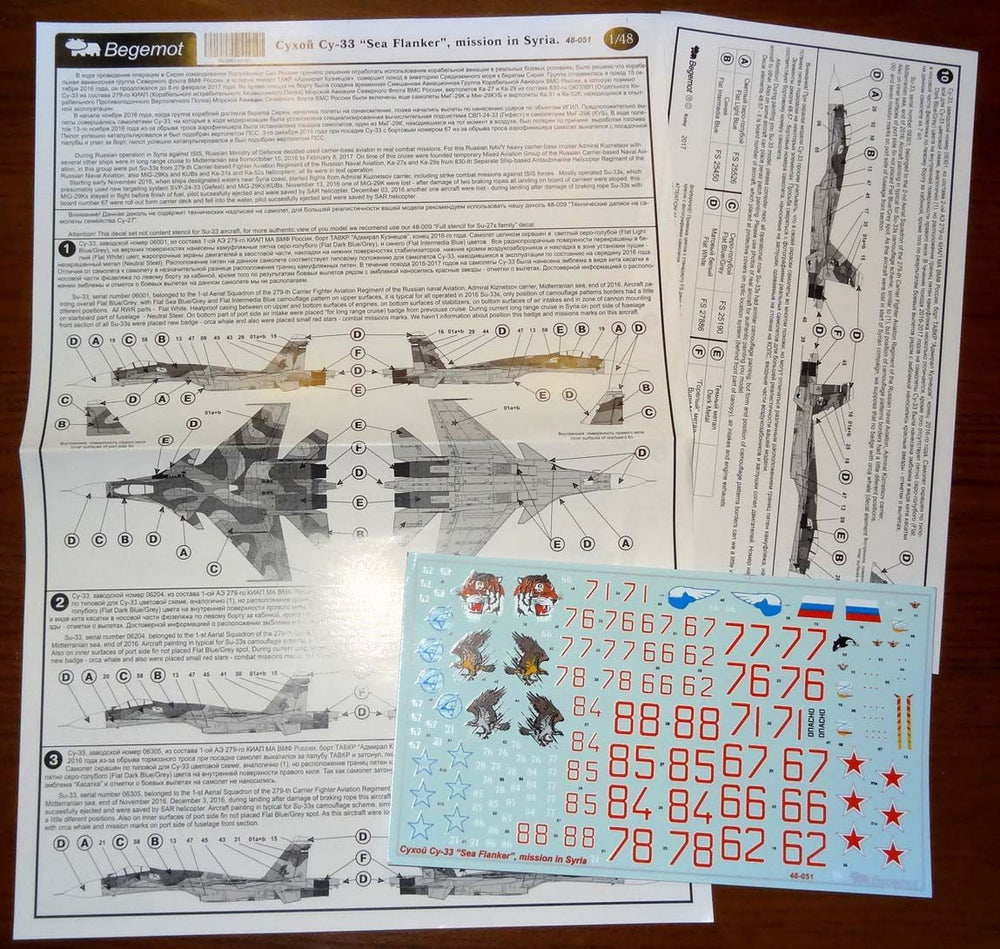 Sukhoi Su-33, Operation in Syria 1.48 (Decal) | Imodeller