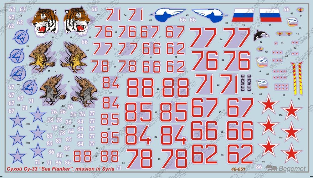 Sukhoi Su-33, Operation in Syria 1.48 (Decal) | Imodeller